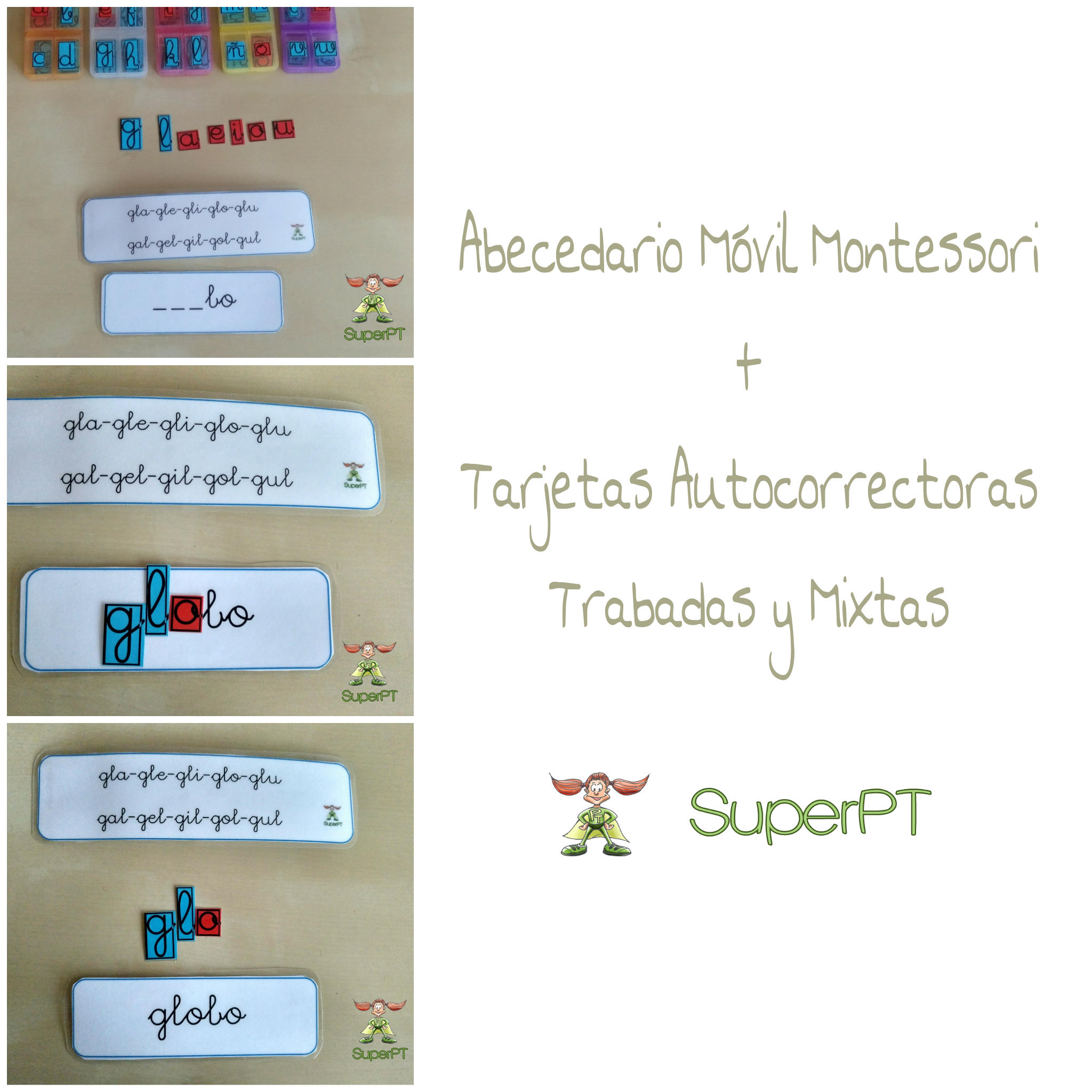 Tarjetas decodificacion Montessori script | Picstank